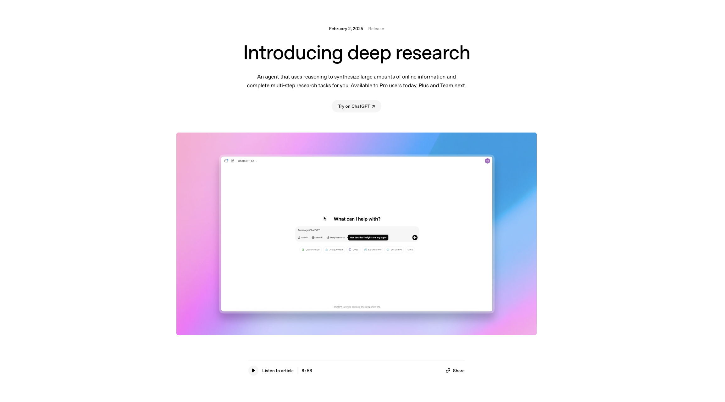 OpenAI Deep Research: The Future of Intelligent Research | Embed AI Blog